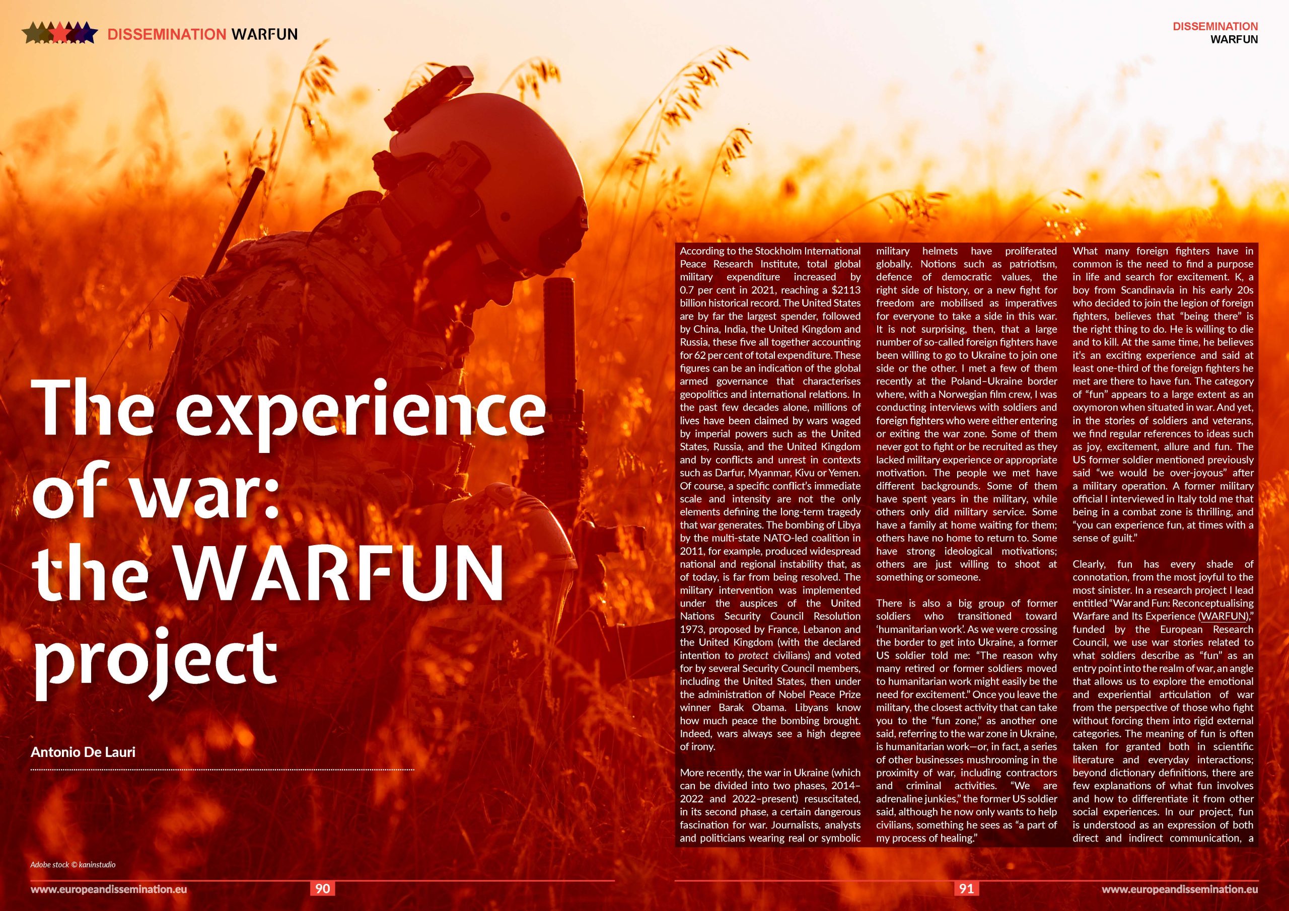 The experience of war: the WARFUN project » EDMA