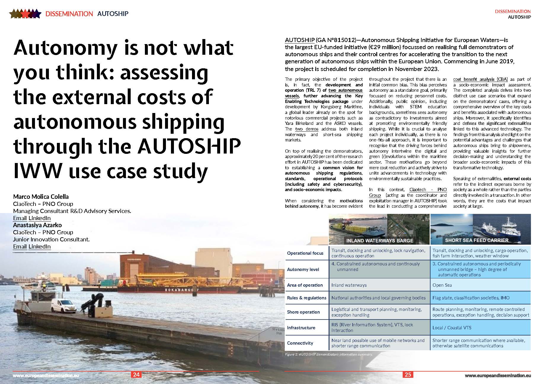 Autonomy is not what you think: assessing the external costs of ...