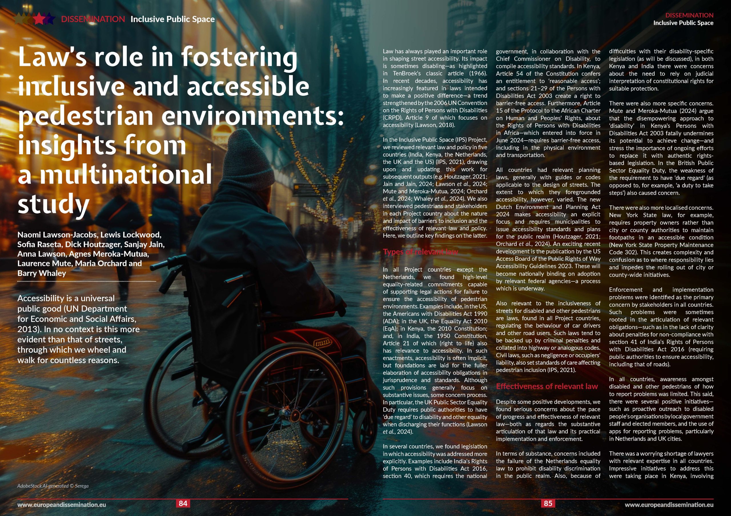 Law’s role in fostering inclusive and accessible pedestrian ...