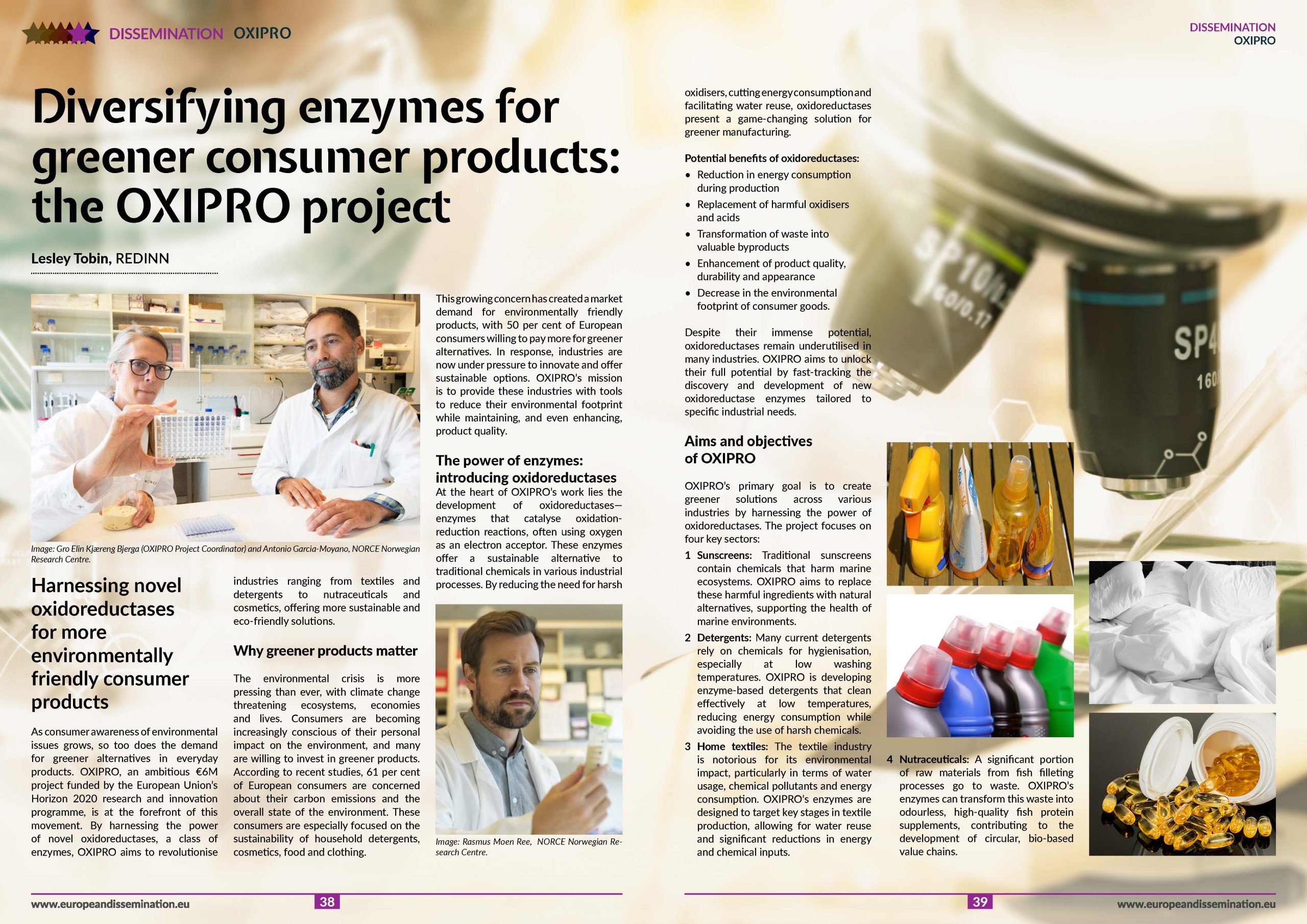 Diversifying enzymes for greener consumer products: the OXIPRO project ...