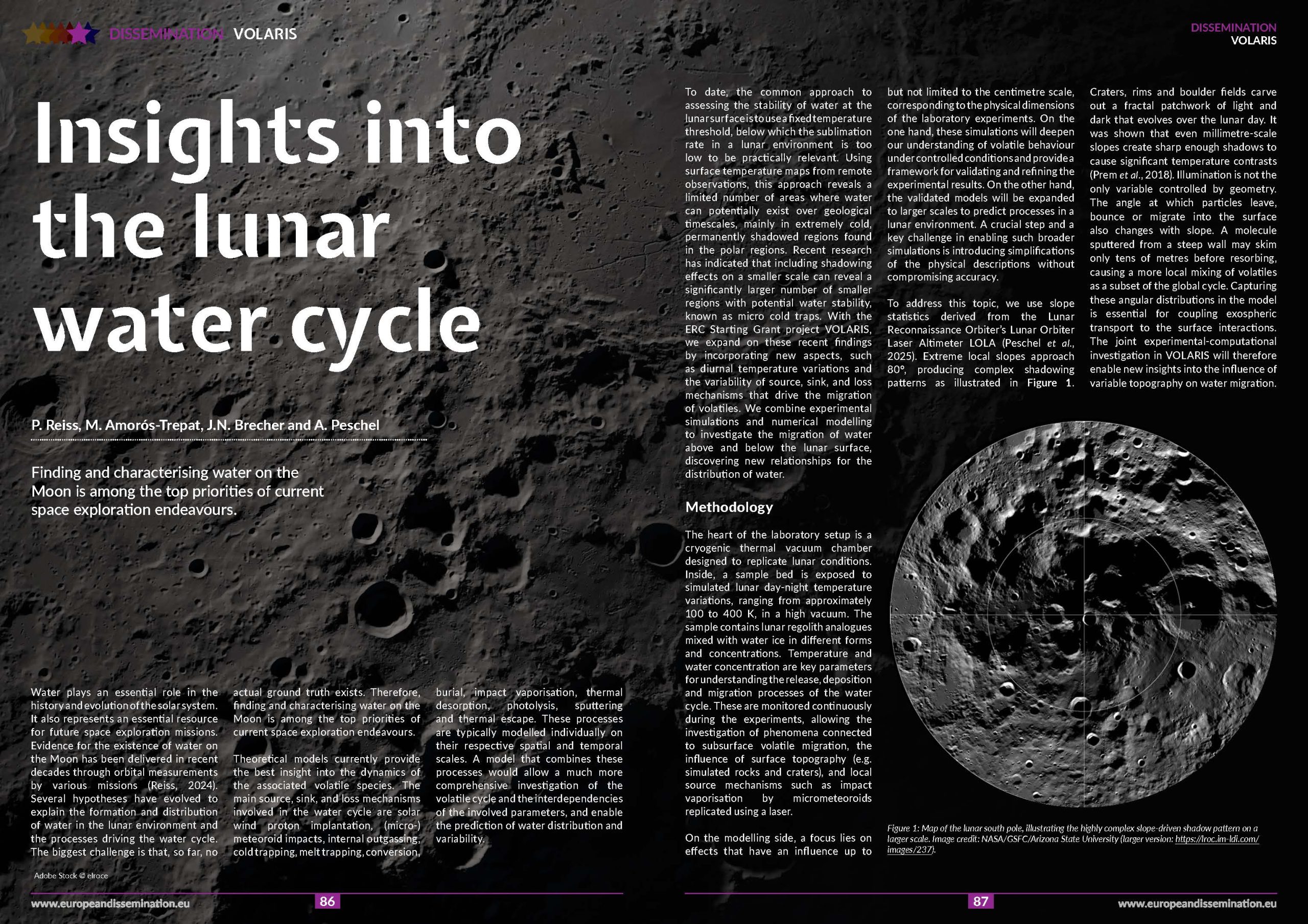Insights into the lunar water cycle » EDMA
